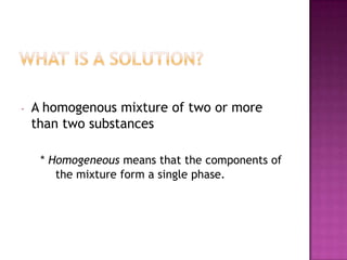 Solution | PPTX | Chemistry | Science
