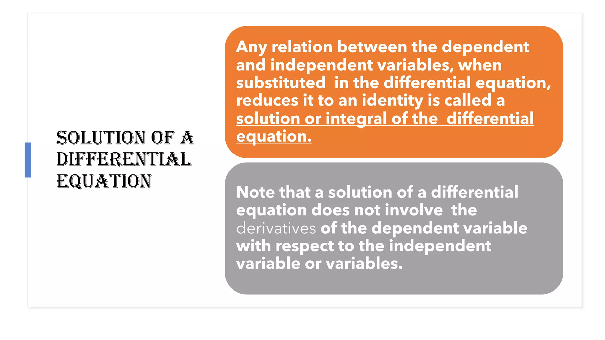 Solution Of A Differential Equation Ppt