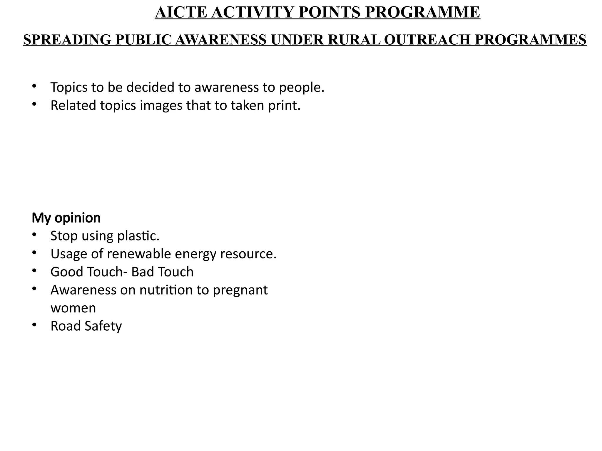 Solution.pptx aicte activities for program | PPT