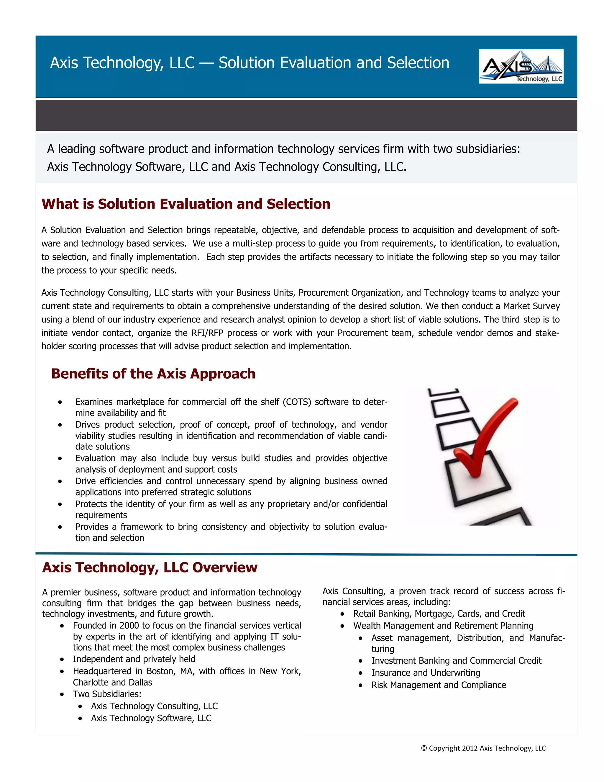 Solution Evaluation & Selection Brochure | PDF