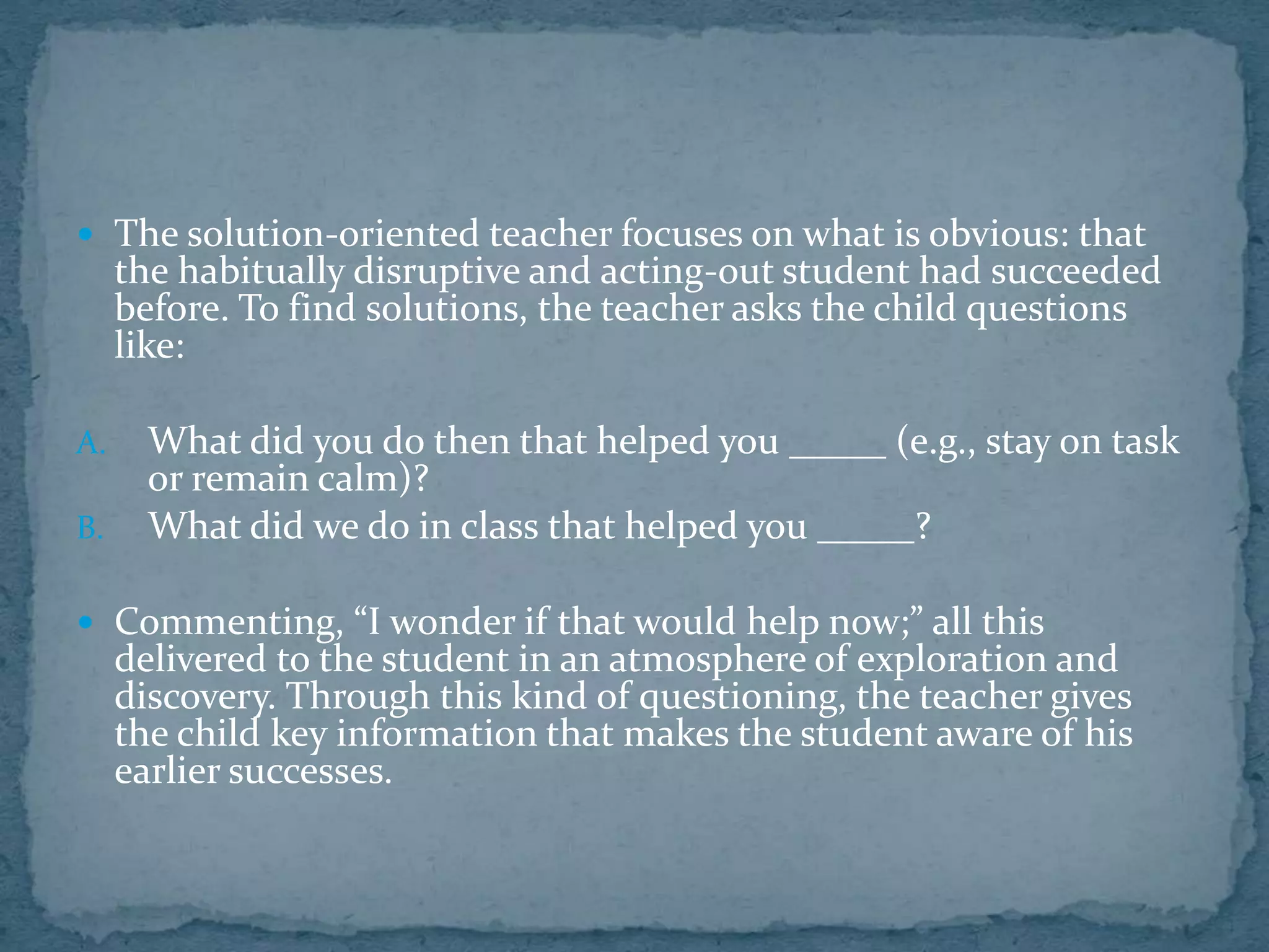 The Solution-Focused Approach | PPT