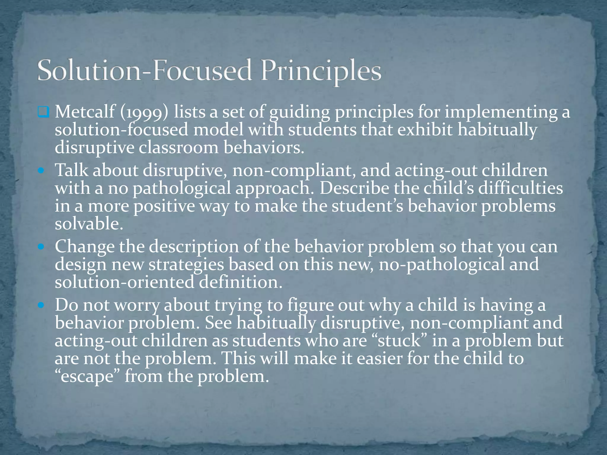 The Solution-Focused Approach | PPT