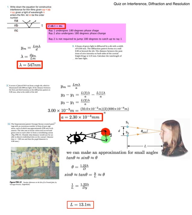 Solution interference diffraction and resolution | PDF