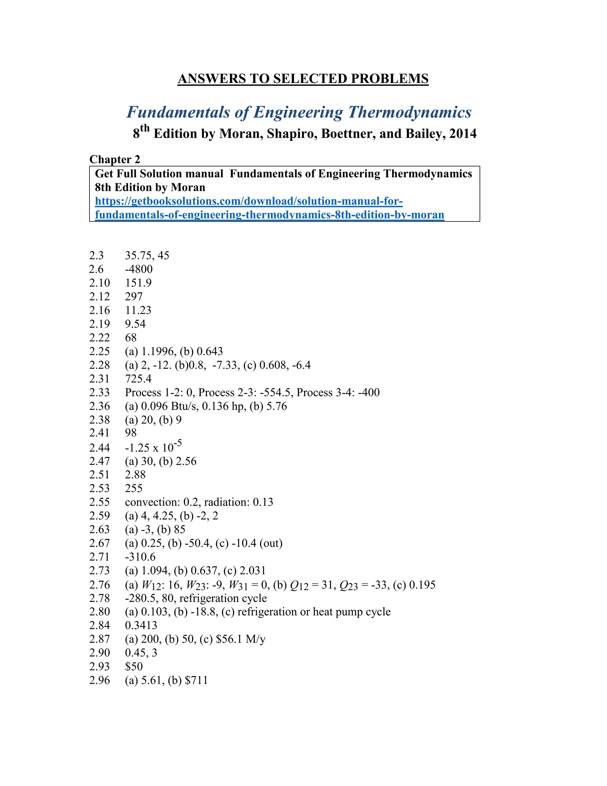 Solution manual-fundamentals-of-engineering-thermodynamics-8th-edition-by-moran | PDF