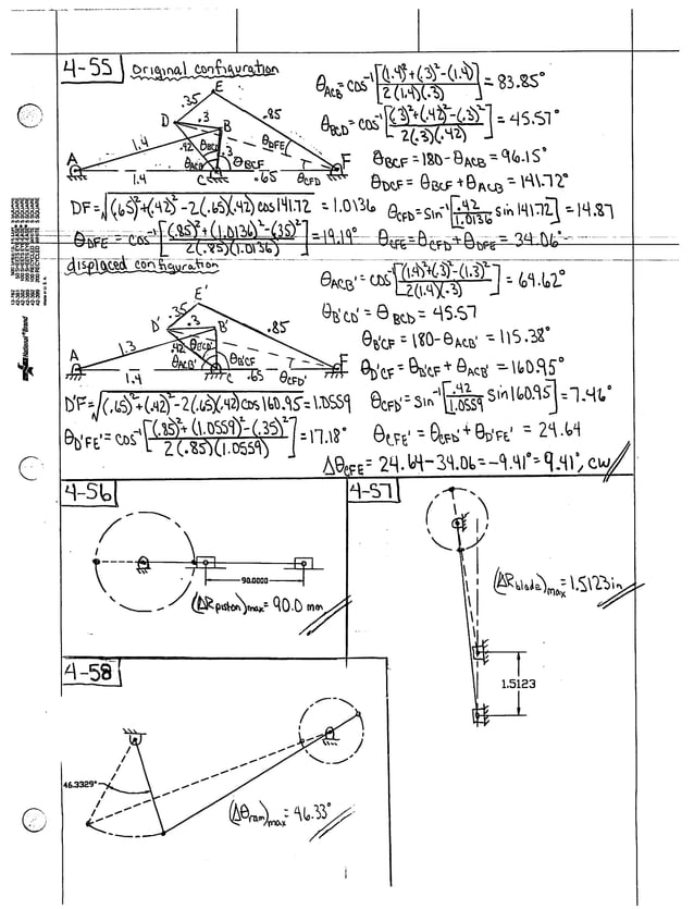 MACHINES AND MECHANISMS APPLIED KINEMATIC ANALYSIS Fourth Edition David H. Myszka Solution ...