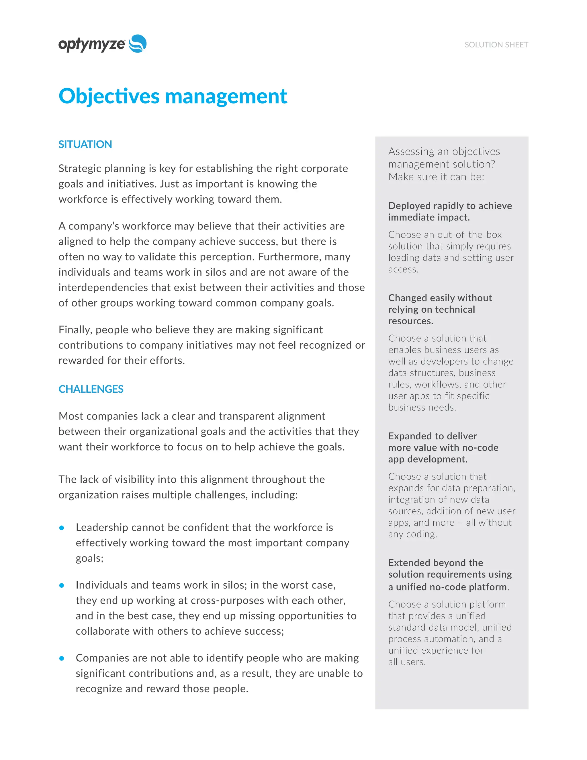 Solution Sheet / Objectives management (2026) | PDF
