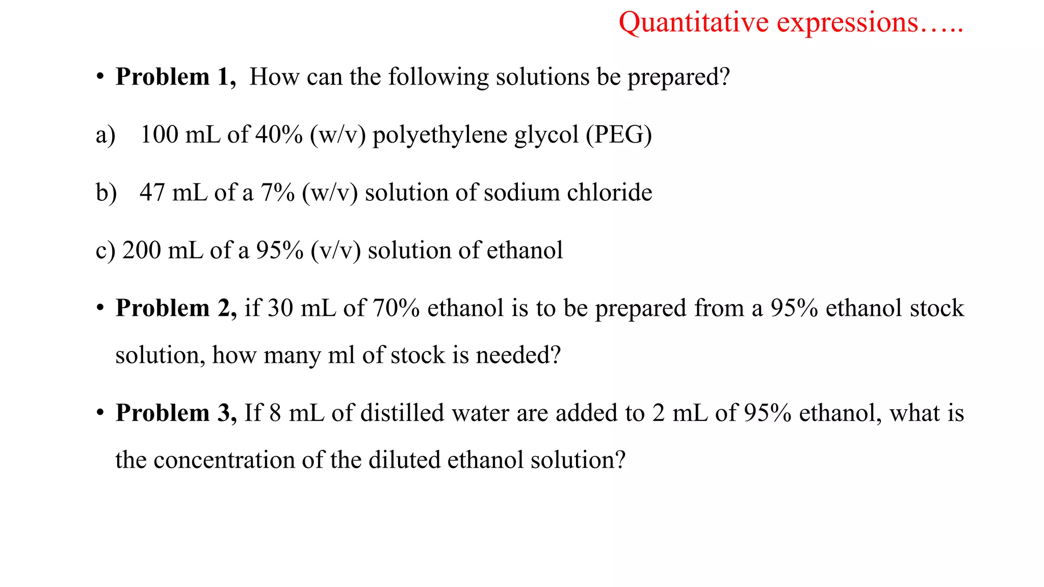 Solution preparation | PDF