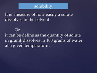 Solution and solubility | PPTX