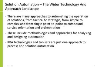 Solution Architecture And (Robotic) Process Automation Solutions | PDF