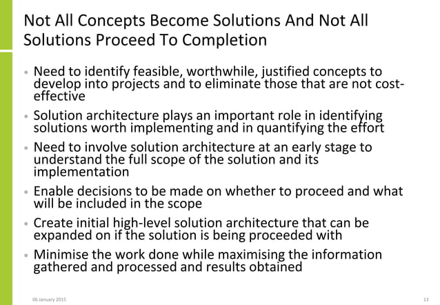 Solution Architecture – Approach to Rapidly Scoping The Initial Solution Options | PPT