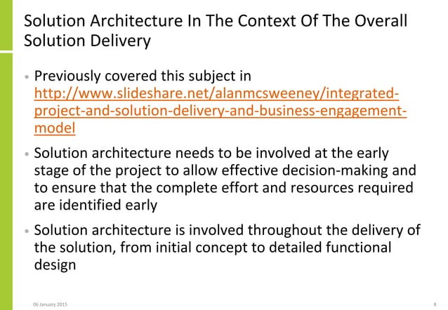 Solution Architecture – Approach to Rapidly Scoping The Initial ...