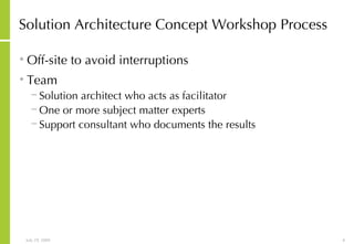 Solution Architecture Concept Workshop | PPT
