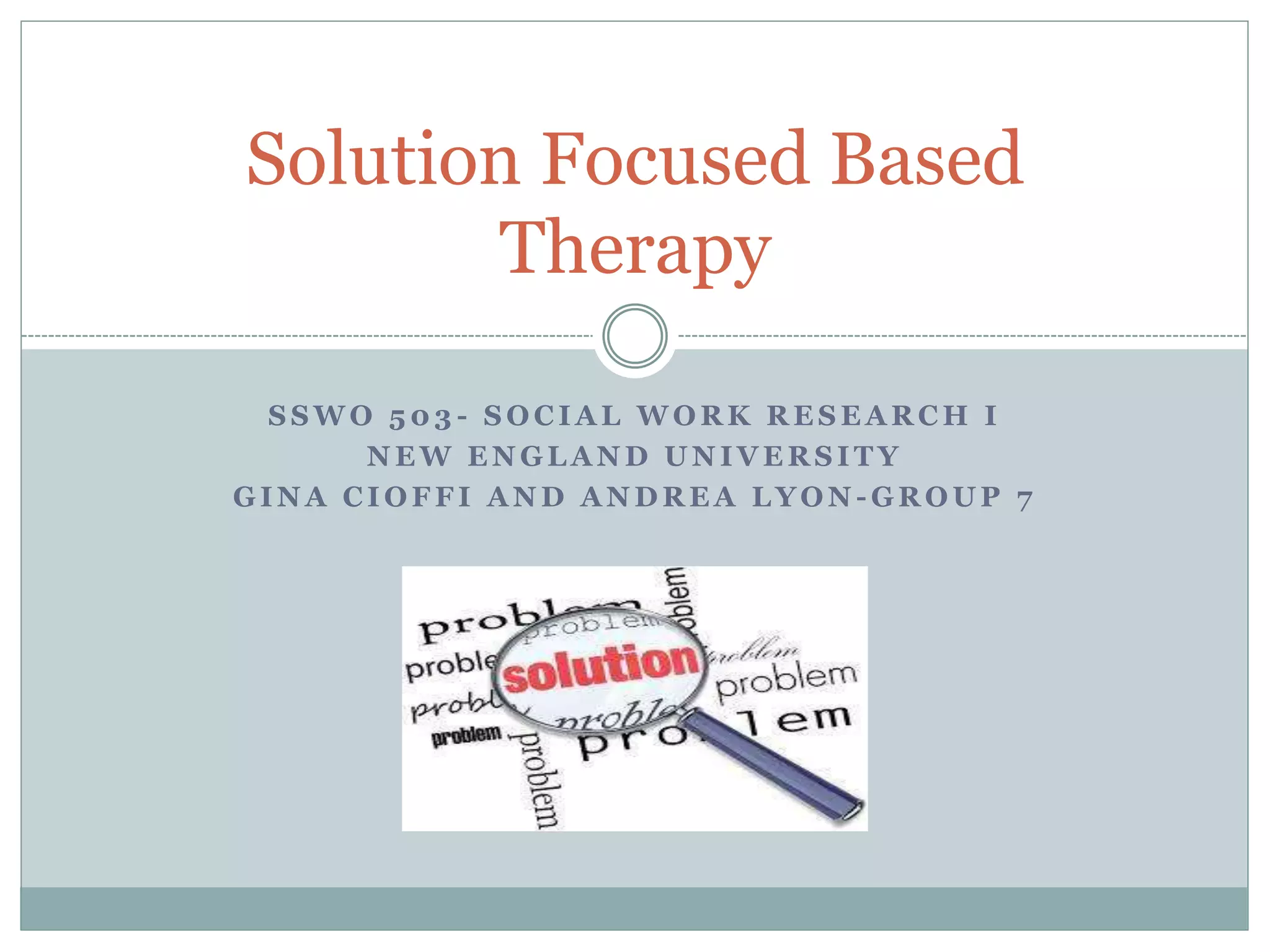 Solution based therapy pp | PPTX