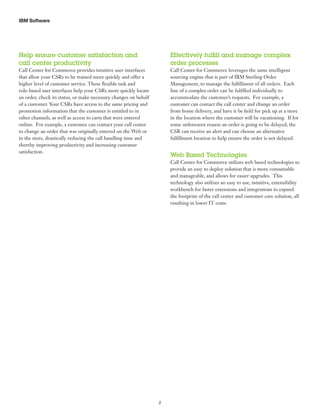 IBM Call Center for Commerce | PDF