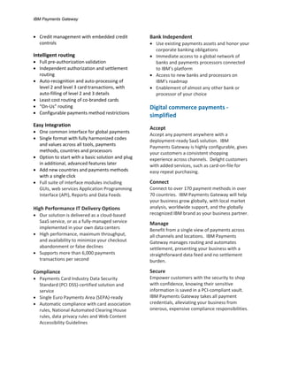IBM Payments Gateway | PDF