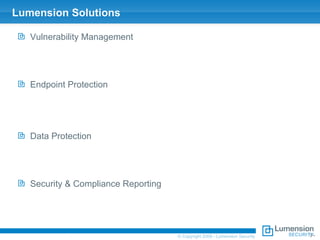 Lumension Security Solutions | PPT | Information and Network Security | Computing