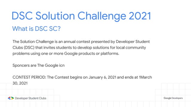 Solution challenge developer student clubs | PPT