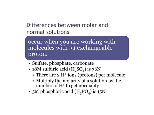 Solution chemistry, Molar and Normal solutions | PPT