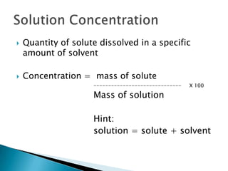 Solution concentration | PPTX