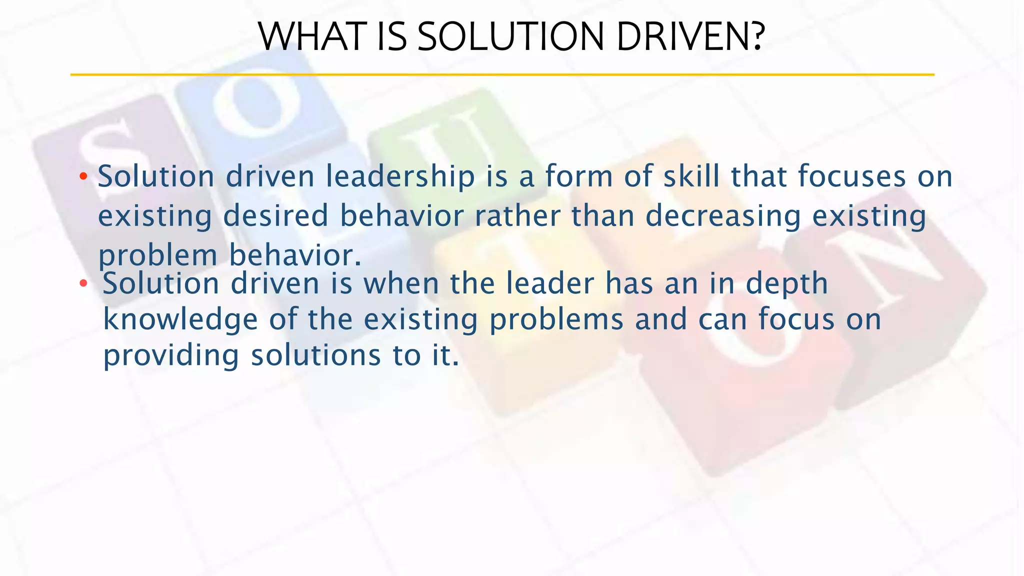 SOLUTION DRIVEN SKILLS | PPTX
