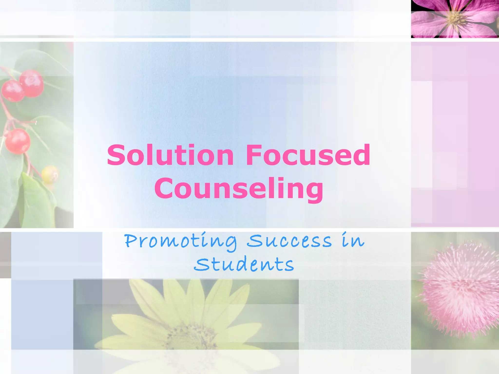 Solution focused counseling for individual sessions | PPT