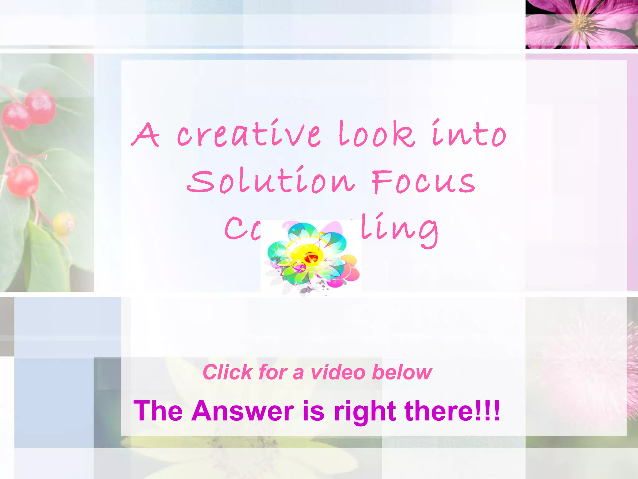 Solution focused counseling for individual sessions | PPT