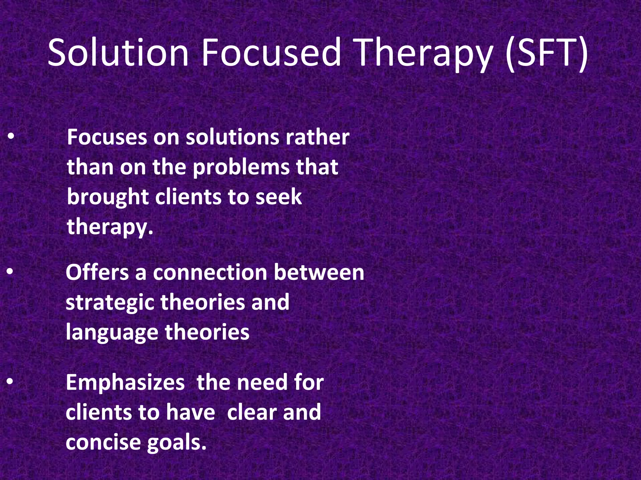 Solution focused therapy | PDF