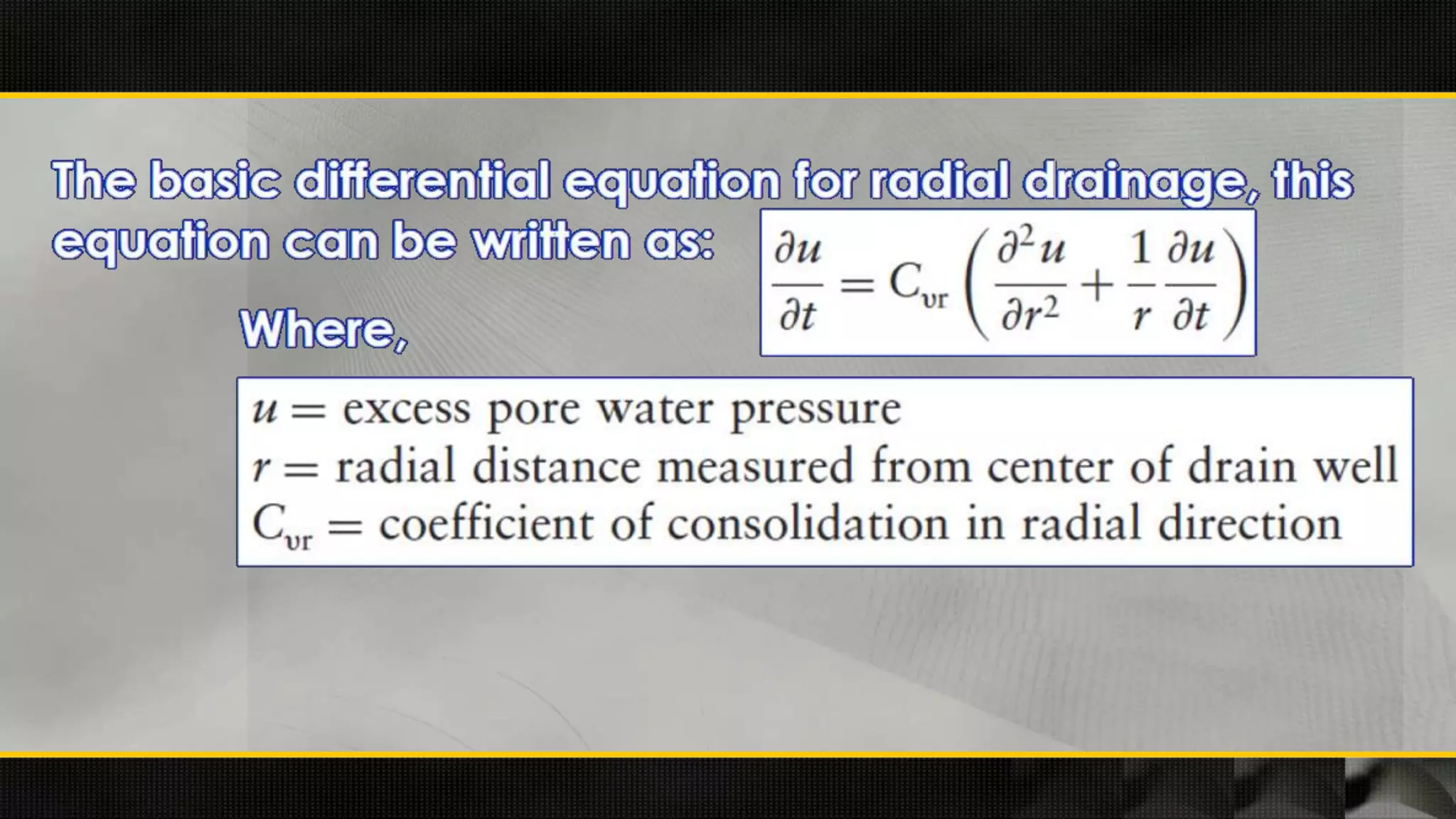 Solution for radial consolidation | PPT
