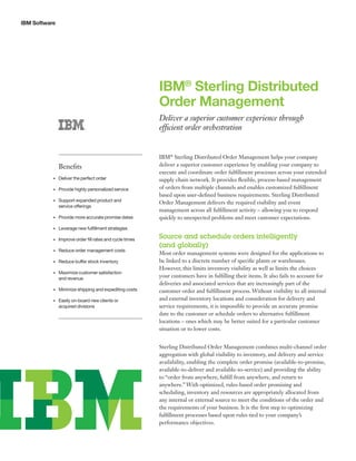 IBM Sterling Distributed Order Management | PDF