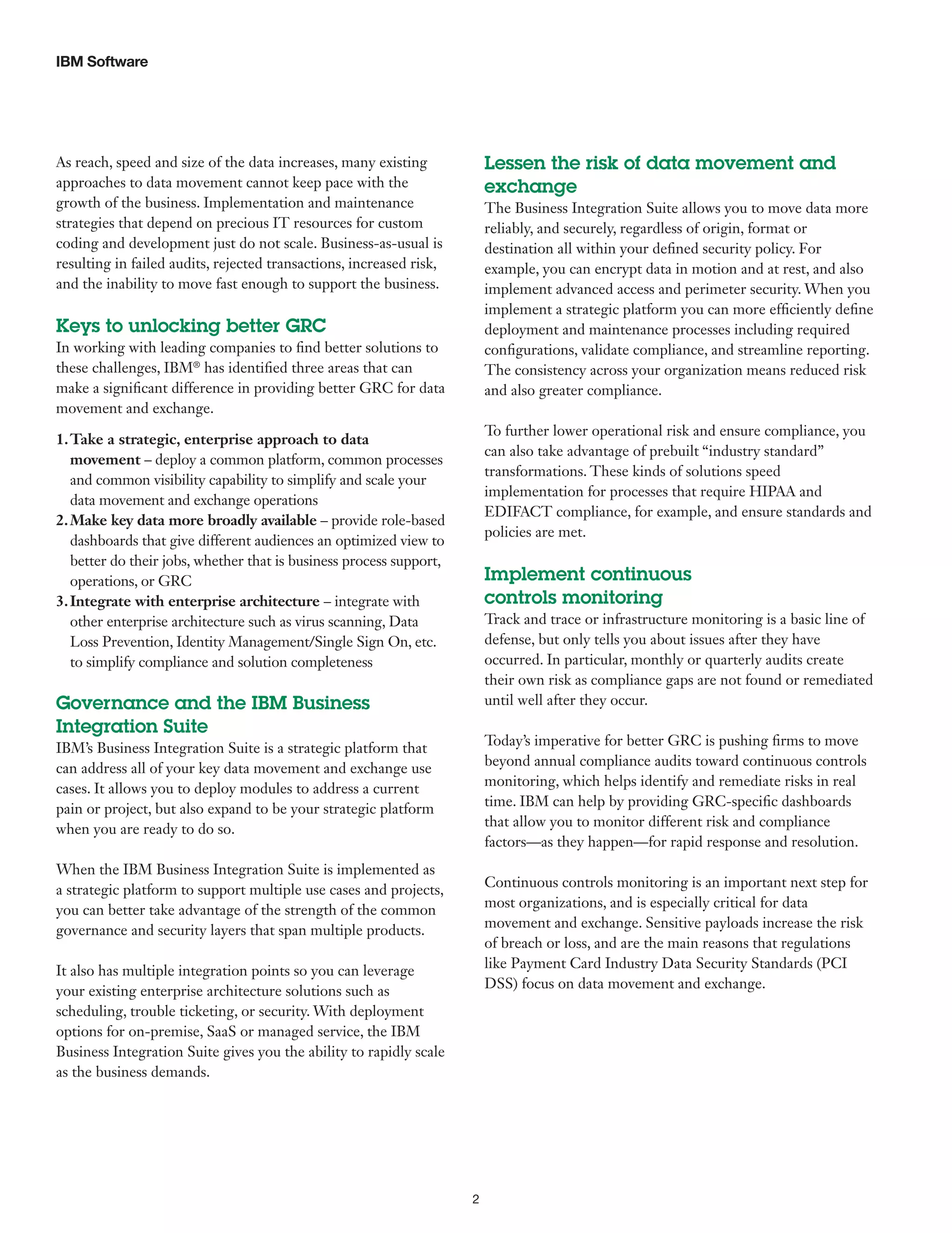 IBM Governance, Risk and Compliance for Data Movement and Exchange | PDF