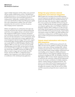 IBM WebSphere DataPower B2B Appliance XB62 | PDF