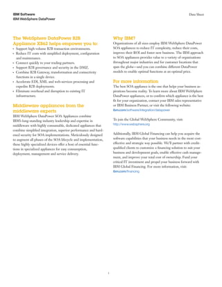 IBM WebSphere DataPower B2B Appliance XB62 | PDF