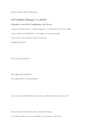 Solution manager sld configuration | DOCX