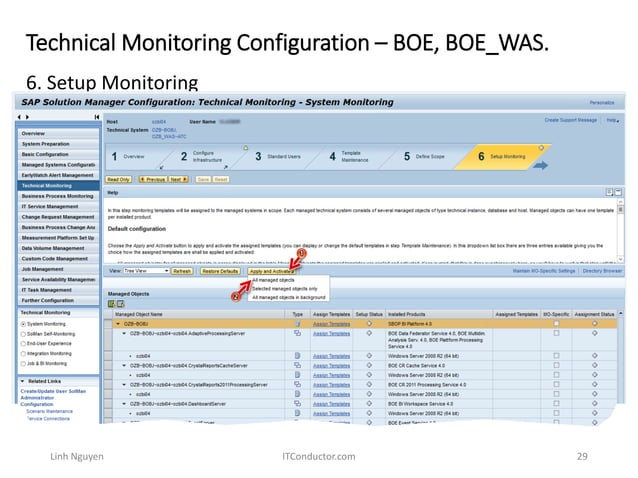Solution Manager Technical Monitoring - SAP BOBJ BI 4.0 (Part 3 of 3 - Managed System ...