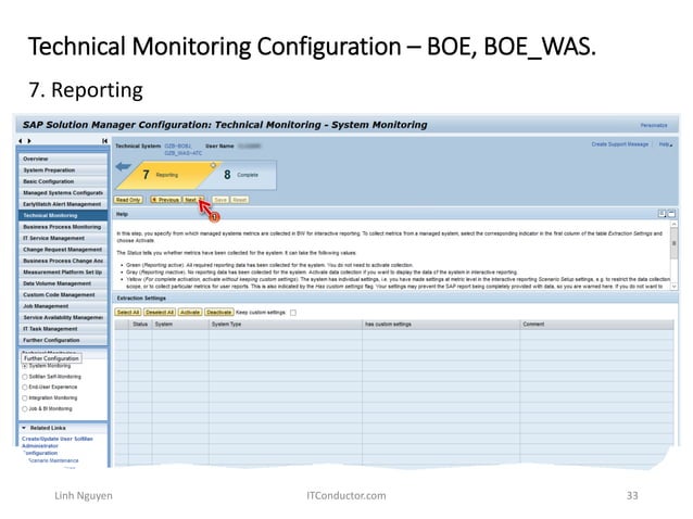 Solution Manager Technical Monitoring - SAP BOBJ BI 4.0 (Part 3 of 3 - Managed System ...