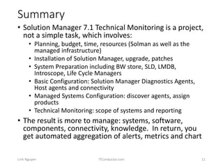 Solution Manager - SAP NW BW on HANA Setup Part 3 of 3 (Technical Monitoring Configuration) | PPTX