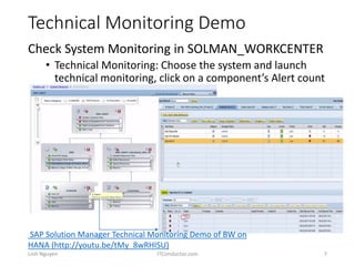 Solution Manager - SAP NW BW on HANA Setup Part 3 of 3 (Technical Monitoring Configuration) | PPTX