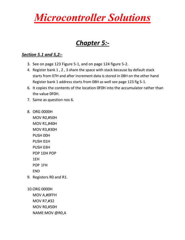 Solution manual 8051 microcontroller by mazidi | PDF