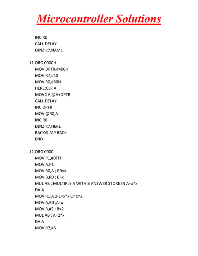 Solution manual 8051 microcontroller by mazidi | PDF