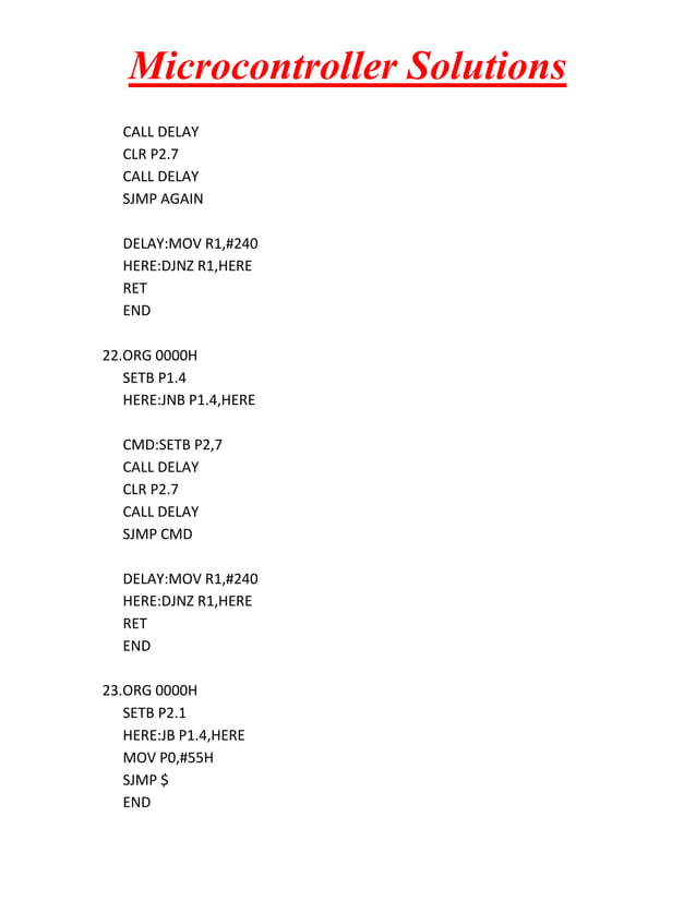 Solution manual 8051 microcontroller by mazidi | PDF