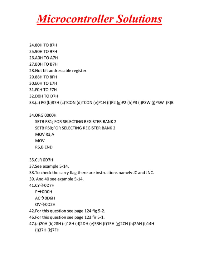 Solution manual 8051 microcontroller by mazidi | PDF