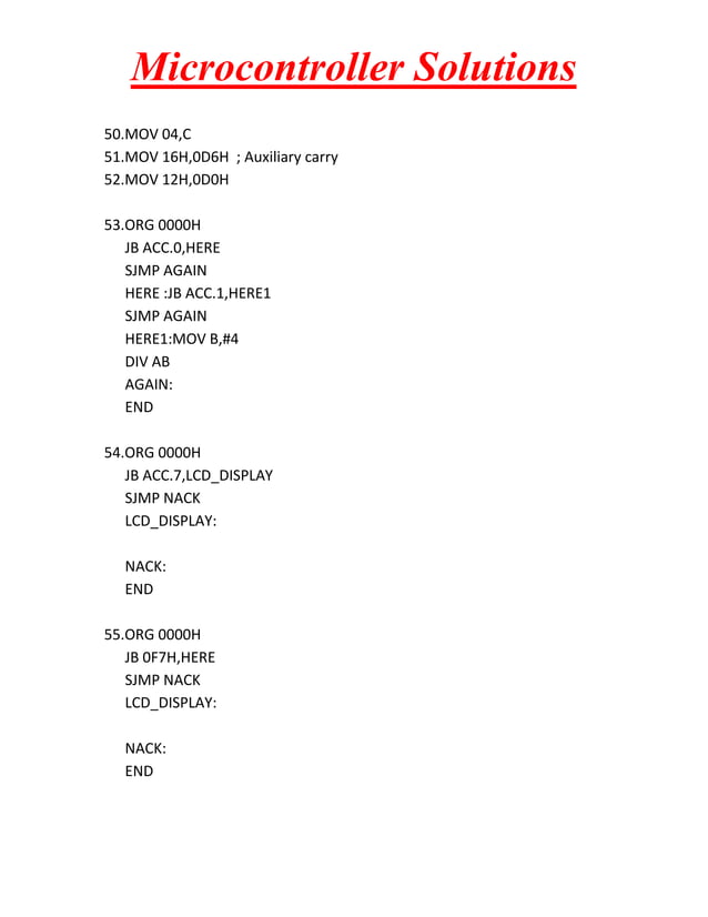Solution manual 8051 microcontroller by mazidi | PDF