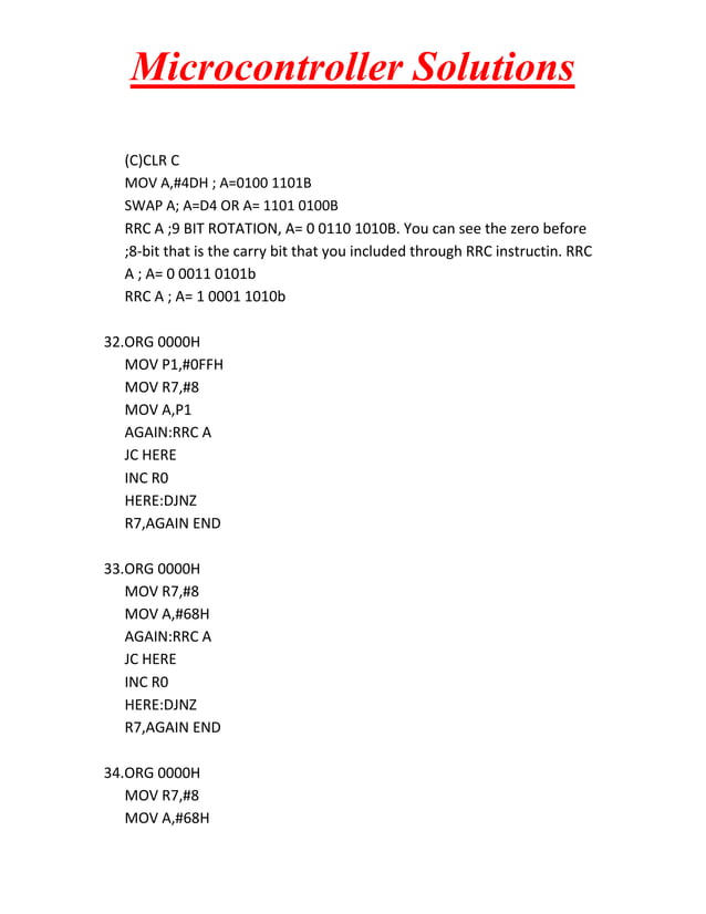 Solution manual 8051 microcontroller by mazidi | PDF
