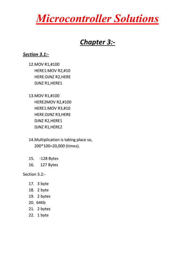 Solution manual 8051 microcontroller by mazidi | PDF