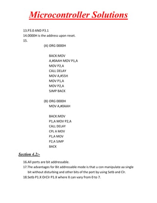Solutionmanual8051microcontrollerbymazidi | PDF