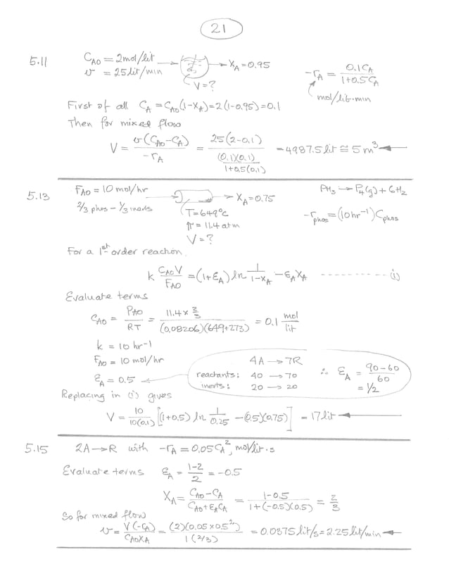 Solution manual chemical reaction engineering, 3rd edition Octave ...