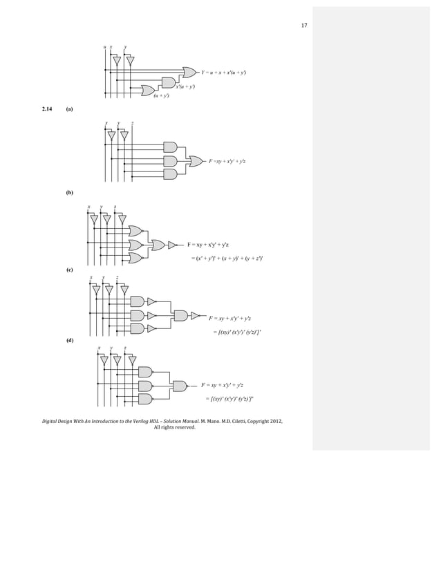 Solutionmanualdigitaldesignwithanintroductiontotheveriloghdl5theditionbymmorris