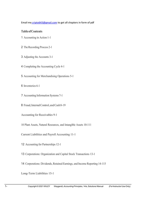 Solution manual for accounting principles 14th edition jerry j weygandt paul d kimmel jill e ...