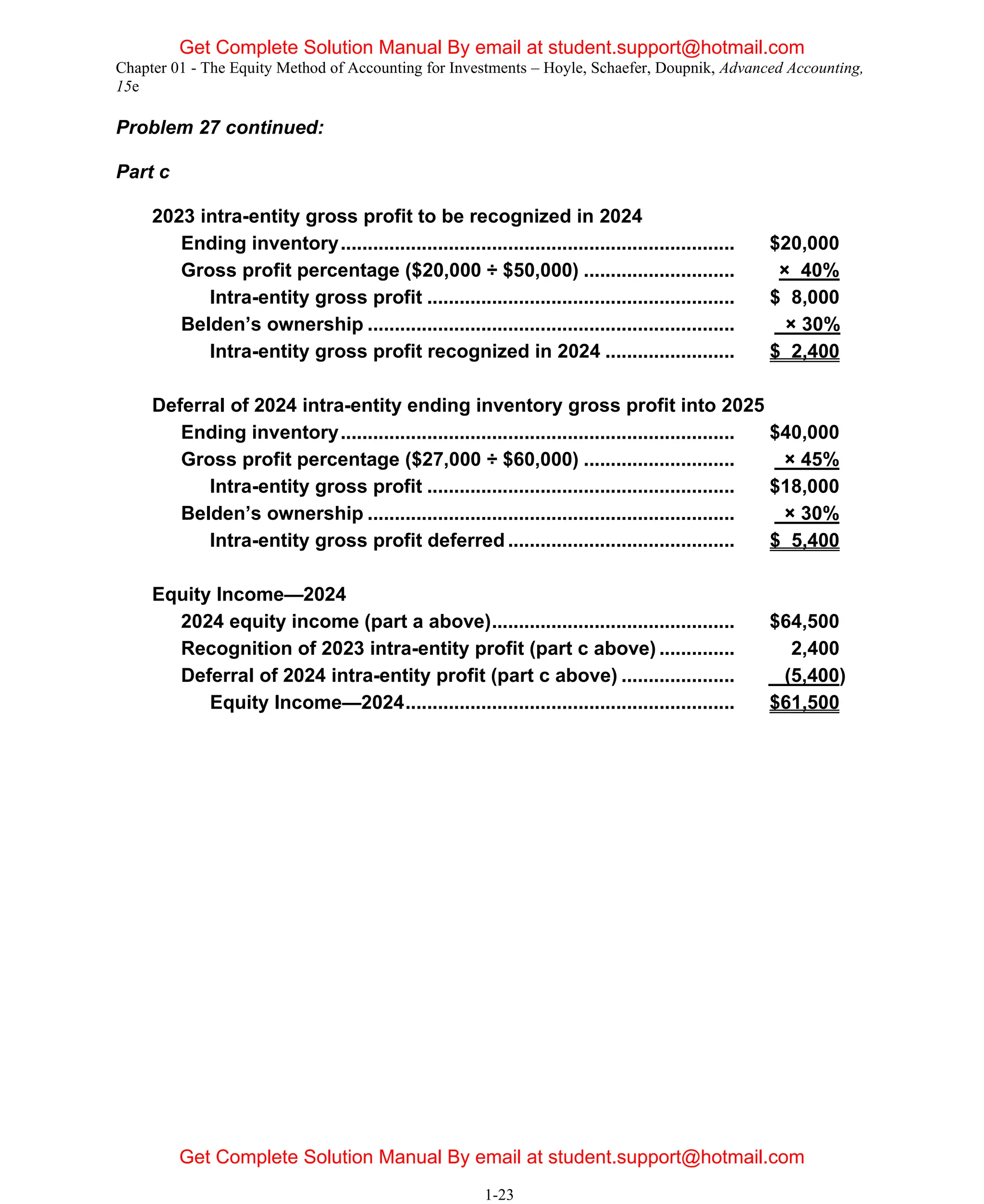 Solution Manual for Advanced Accounting, 15e Joe Ben Hoyle, Thomas ...