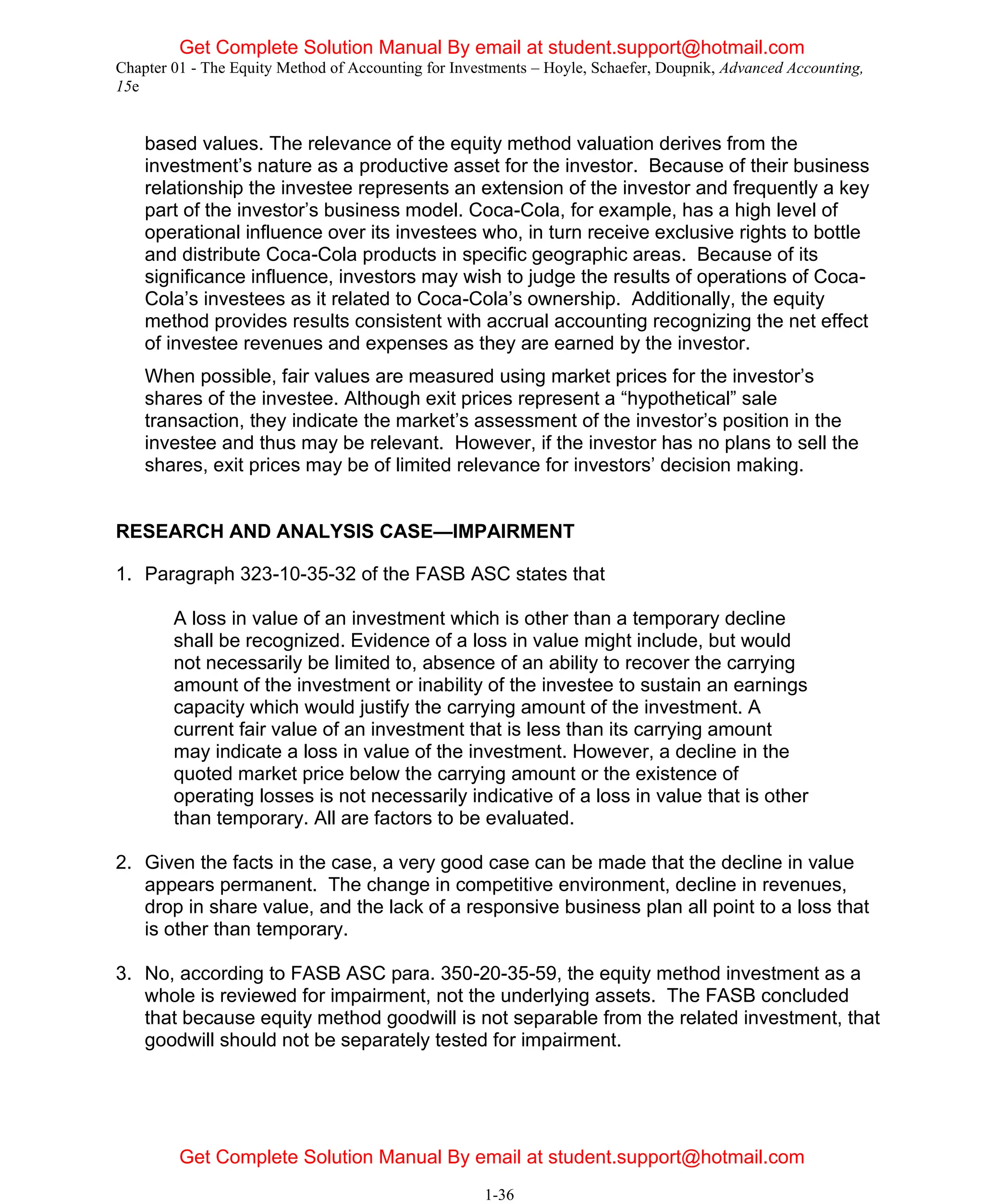 Solution Manual for Advanced Accounting, 15e Joe Ben Hoyle, Thomas ...